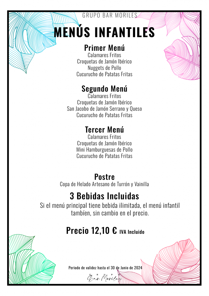 Menús Eventos – Moriles Ribera